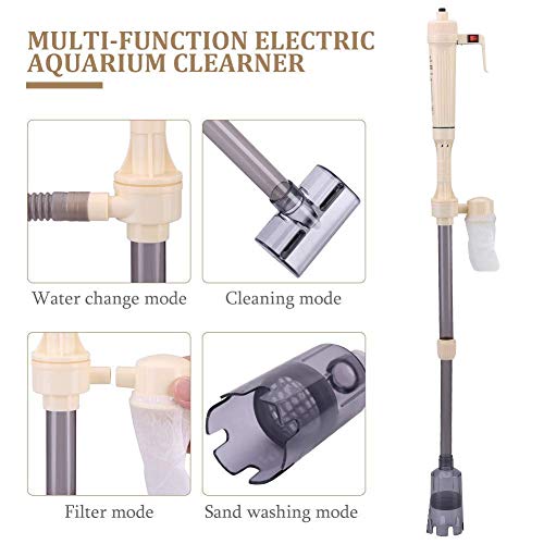 Aquarium Gravel Cleaner, Battery Powered Fish Tank Washer Siphon Water Change Cleaning Tool for Aquarium Fish Tank