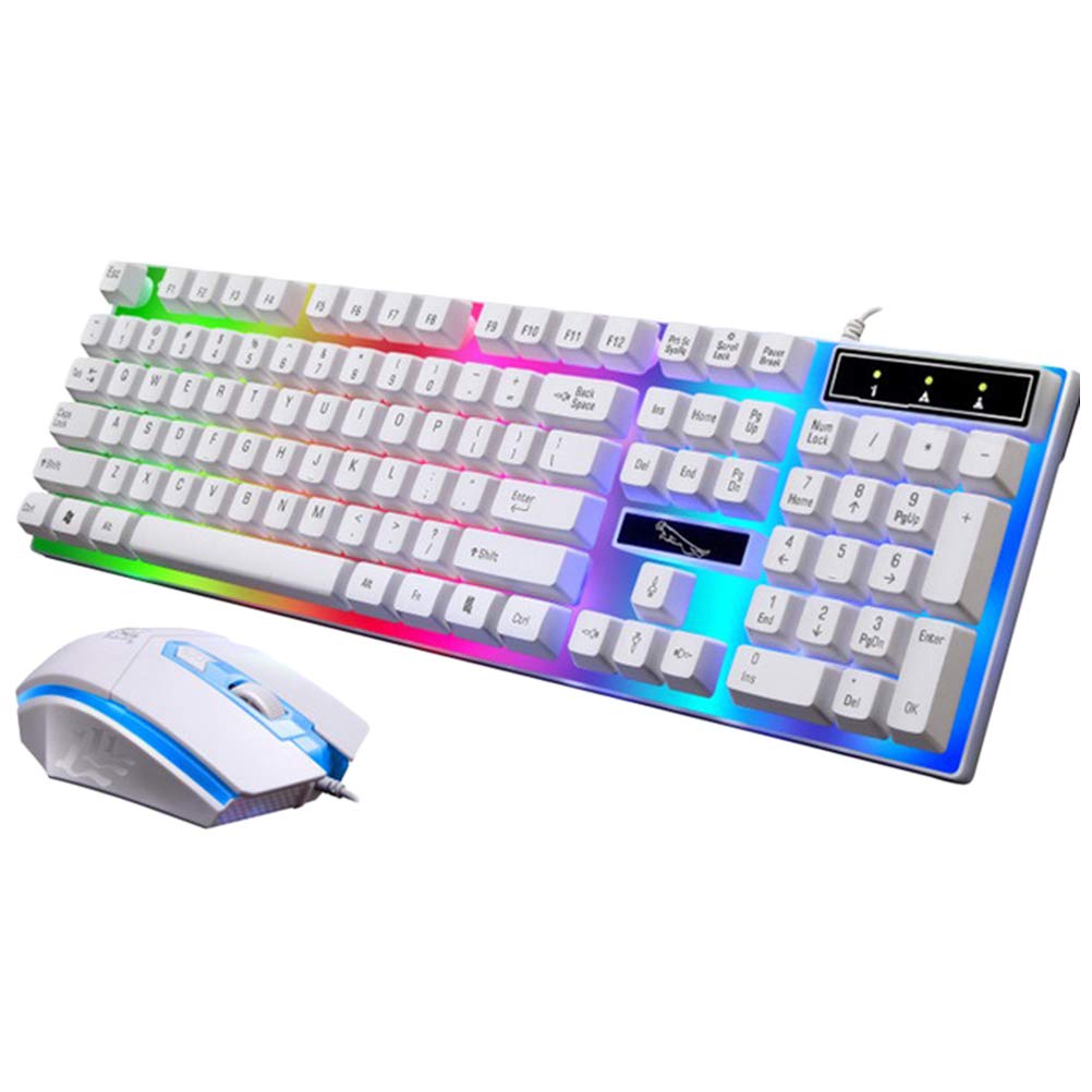 Game Keyboard keboard for Gaming USB Computer Keyboard Office Keyboard Gaming Keyboard Mechanical Keyboard Lighted Keyboard LED Keyboard USB Keyboard White Mouse and Keyboard Wired