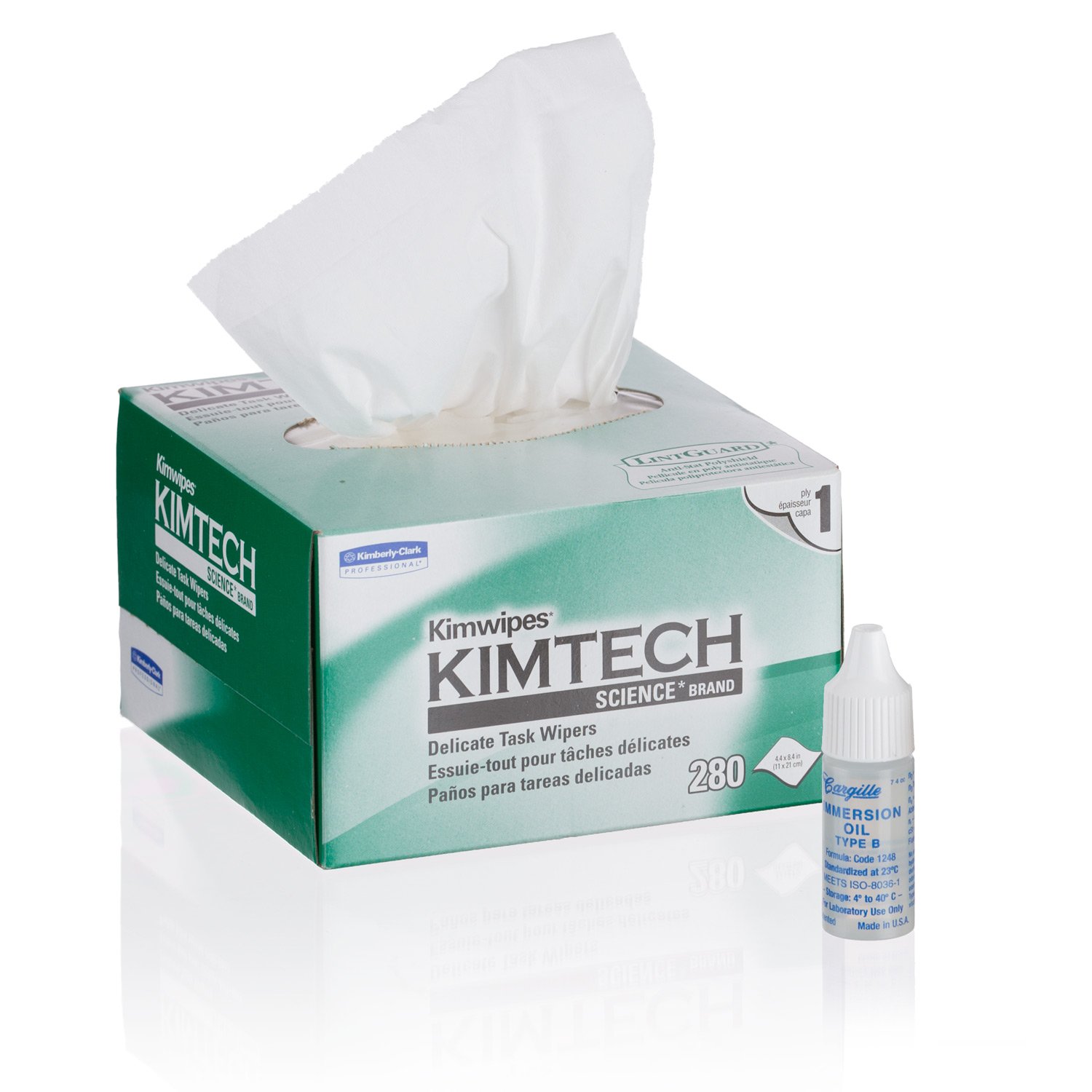 AmScope MLB-Kim Microscope Maintenance Kit - Medium Viscosity Immersion Oil and Kimwipes Wipers