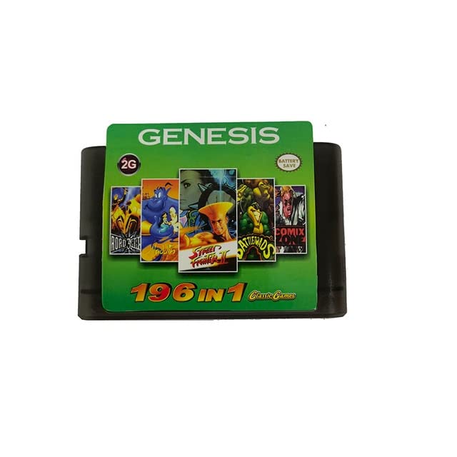196 In 1 Game Collection For Sega Genesis MegaDrive 16 Bit Cartridge PAL And NTSC (US)