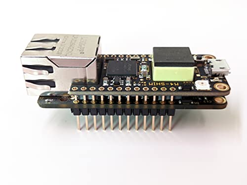 Silicognition M4-Shim - Feather M4 That fits on top of The PoE-FeatherWing for Ultra-Compact PoE Builds (Vertical USB)