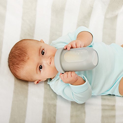 Boon NURSH Reusable Silicone Pouch Bottles, 8 Ounce (Gray)