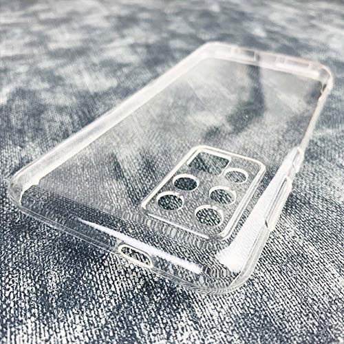 Ytaland for Oukitel C21 Case,with Tempered Glass Screen Protector. (2 in 1) Crystal Clear Soft Silicone Shockproof TPU Transparent Bumper Protective Phone Case Cover