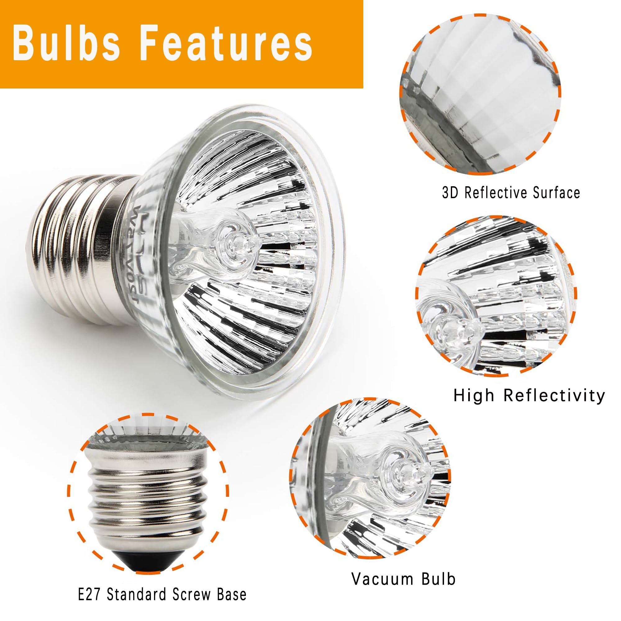 2 Pack Heat Lamp 25W,Basking Spot Simulated Natural Sunlight Heating Lamp Bulb, Heat Emitter UVA Heat Lamp Bulb for Reptile Chickens Pet Brooder Lizard Turtle