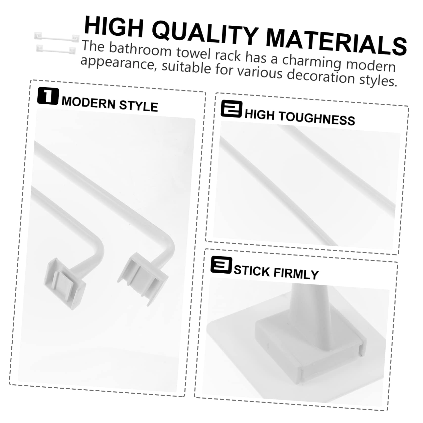 2pcs Nail Towel Rack Towel Hanging Rack Kitchen Towel Shelf Adhesive Towel Rack Plastic Towel Shelf Nail- Towel Holder Household Towel Rack Bathroom Supplies