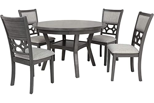 New Classic Furniture Mitchell 5-Piece Dining Set with 1 Table and 4 Chairs, Gray