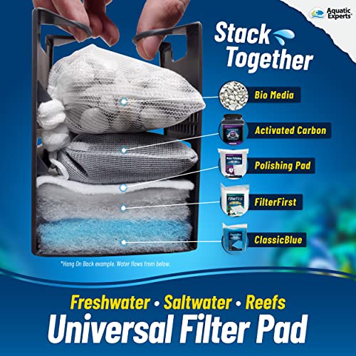Aquatic Experts Classic Bonded Aquarium Filter Pad -12 Inches by 72 Inches by .75 Inch - Blue and White Aquarium Filter Media Roll Bulk Can Be Cut to Fit Most Filters, Made in USA