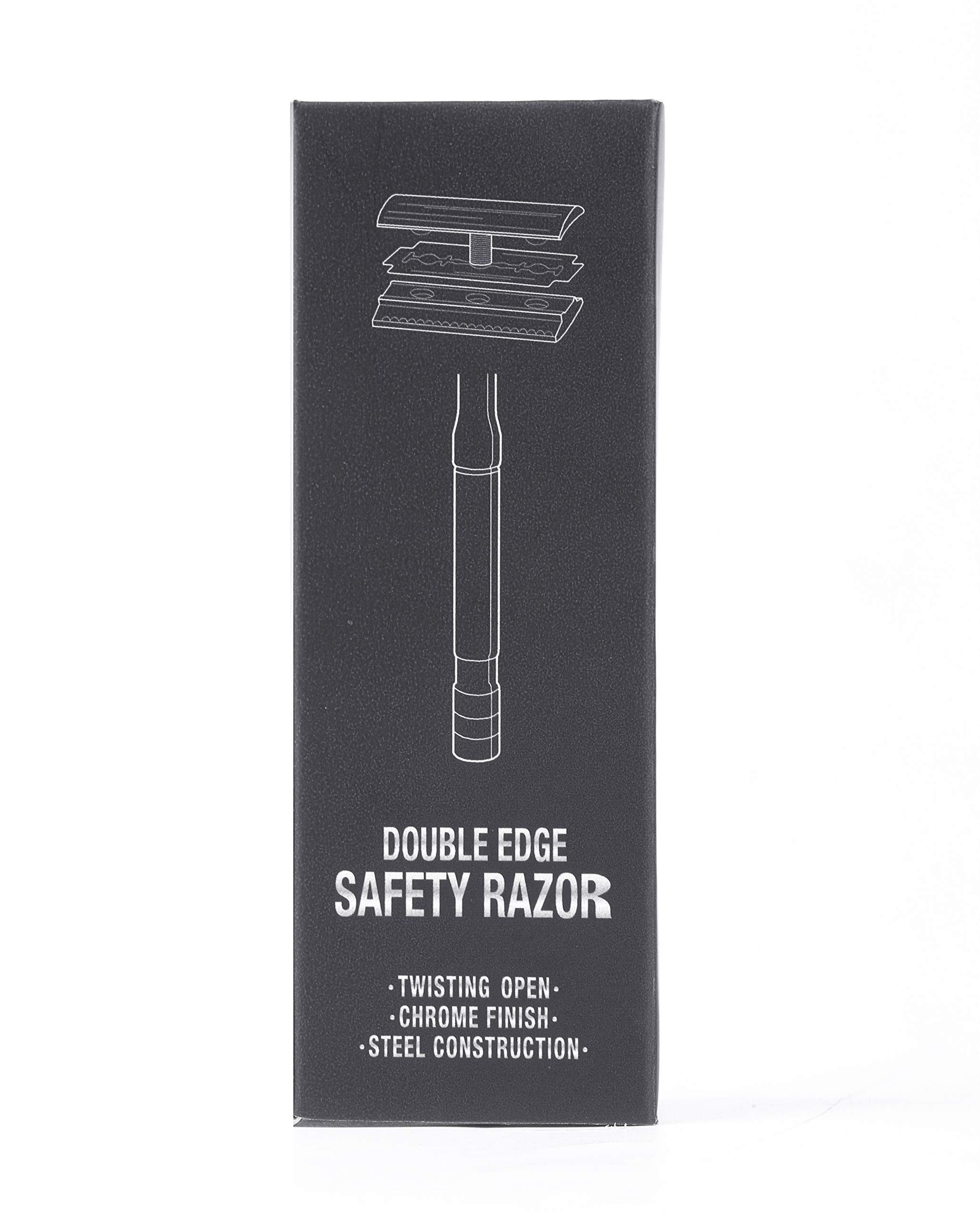 Tianwei Double Edge Safety Razor for Men & Women | Silver Waste Free Sided Vintage Shaving Fits All Edged Blades Zero Timeless