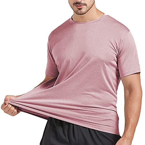 5 Pack Men's Dry Fit T Shirts, Athletic Running Gym Workout Short Sleeve Tee Shirts for Men (Large, Set 3)