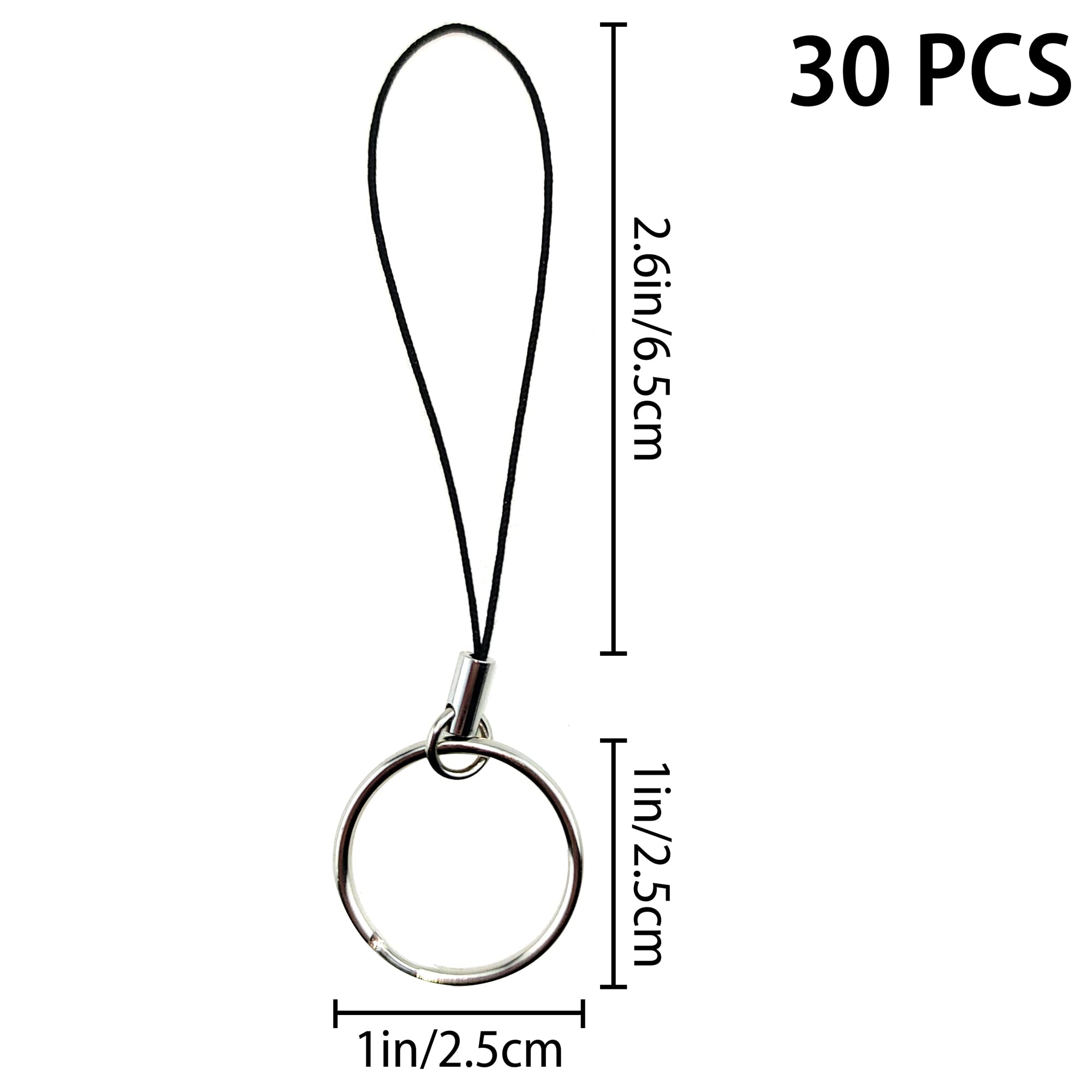 IFAMIO 30 Pcs Key Rings with Lanyards for MP3 MP4 Player Split Key Chain Rings with Nylon Strap Cord for USB Flash Drive Cellphone