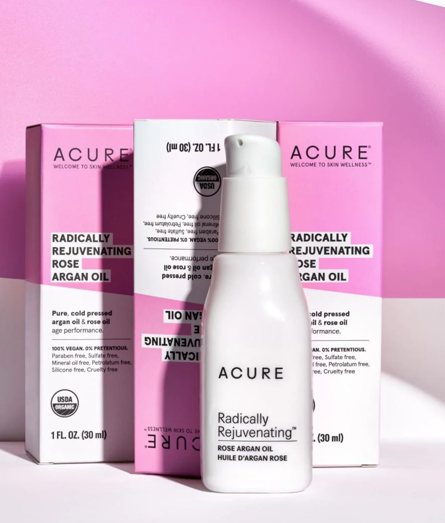 ACURE Radically Rejuvenating Rose Argan Oil - Face, Hair & Body Oil Serum Rich in Vitamin E - Lightweight, Non-Greasy, Vegan - 1 Fl Oz