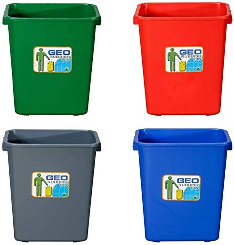ZCM Trash Can Multifunctional Rubbish Bin Outdoor,Household Multifunction High Capacity Trash Can Plastic Trash Can No Cover Trash Can Garbage Bin 25L for Rubbish(Color:Red)