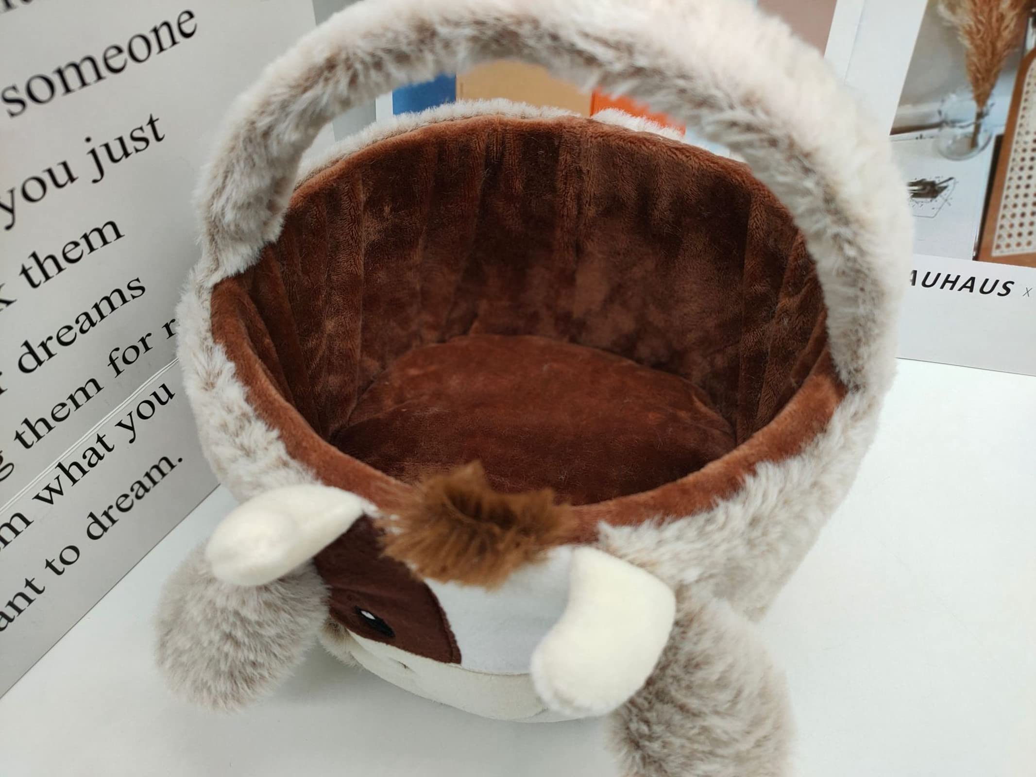 2PCS Plush Cow Easter Basket for Kids with Floppy Ears - Height 10'' - Personalized Easter Baskets for Boys & Girls, 2022 New Easter Tote Bags for Party Decorations Candy Gifts (Cow, 25cm*1)