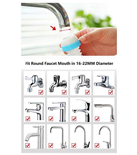 3 Pack Kitchen Faucet Water Filter Anti Splash Shower Tap Water Spray Water Saver 360 Rotating Telescopic Water-Saving Nozzle Filter Faucet for Kitchen Bathroom -Fits Standard Faucets