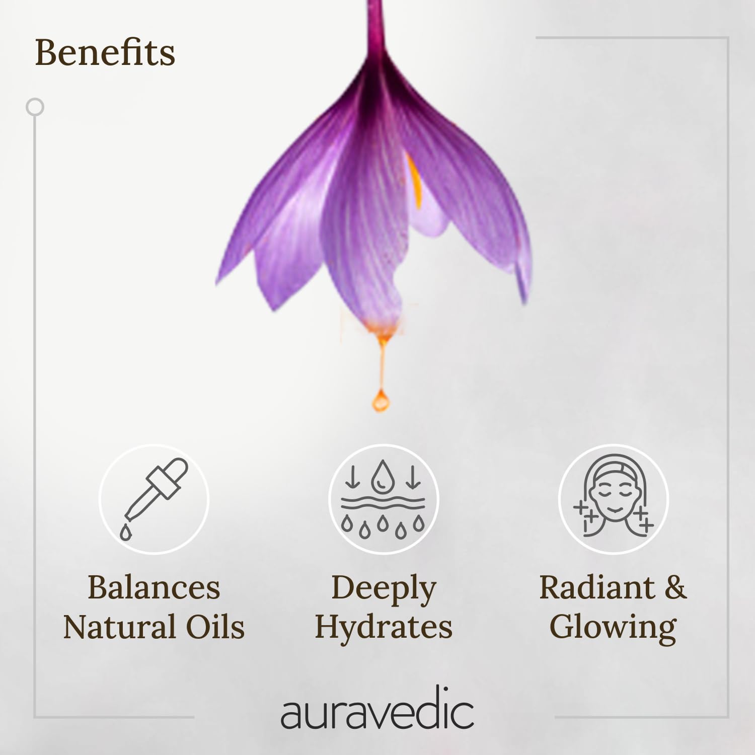 Auravedic Kumkumadi Oil Pure Saffron For Ultra Radiant Skin, 3.38 Fl Oz (100ml)