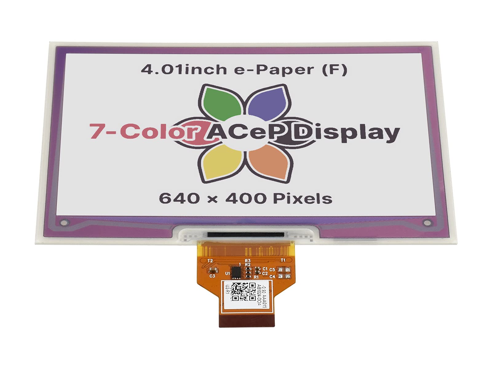 waveshare 4.01inch Colorful E-Paper E-Ink Raw Display Compatible with Raspberry Pi 4B/3B+/3B/2B/B+/A+/Zero/Zero W/WH/Zero 2W Series Boards 640×400 Pixels ACeP 7-Color Without PCB