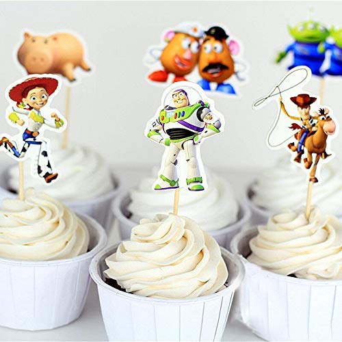 48PCS Sesame Elmo Inspired Cupcake Topper for Sesame Street Theme Birthday Party Cake Decoration