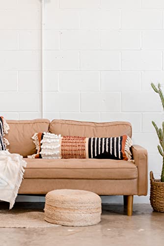 CASA BOHO Lumbar Pillow Mid Century Modern Decor Long Pillow Decorative Lumbar Pillow Bohemian Throw Pillows Boho Throw Pillows Oversized Throw Pillows Boho Throw Pillow Cover Eclectic Fringe Tassels