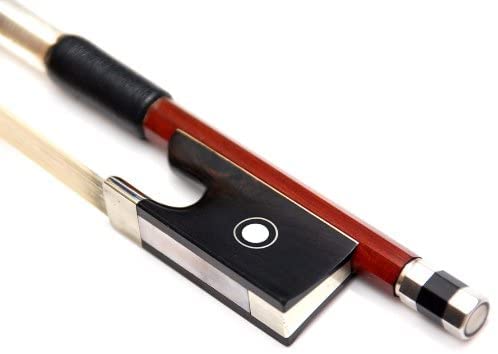 AMZZ 4/4 Full Size Student Violin Bow - Handcrafted Brazilwood Stick, Well-Balanced, Horsehair for 4/4 size violins and 12-13" violas(4 4 Violin Bow)