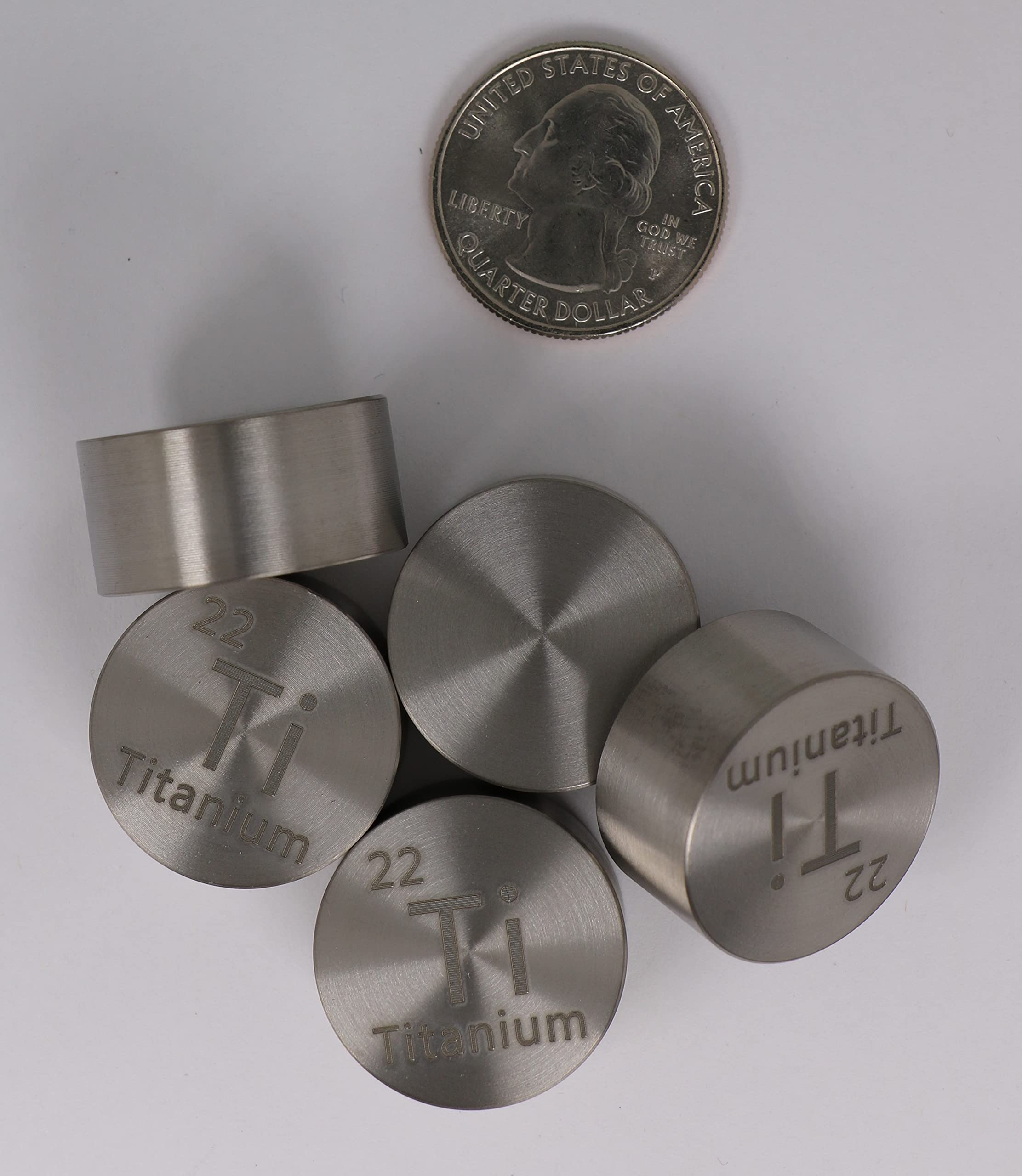 Titanium (Ti) 24.26mm Metal Disc for Collection or Experiments - 12.1mm Thick