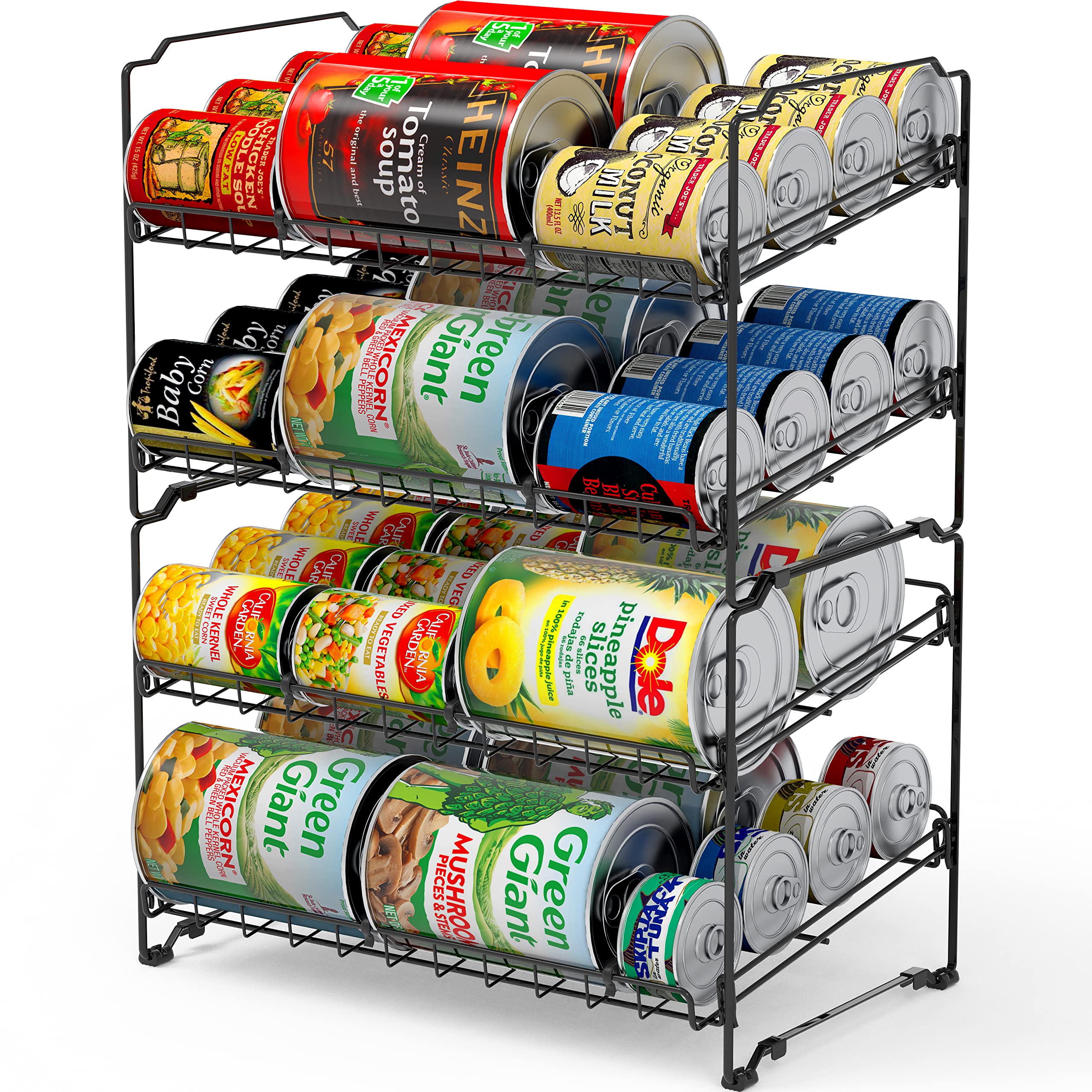 2 Pack SimpleHouseware 2 Tier Can Rack, Black