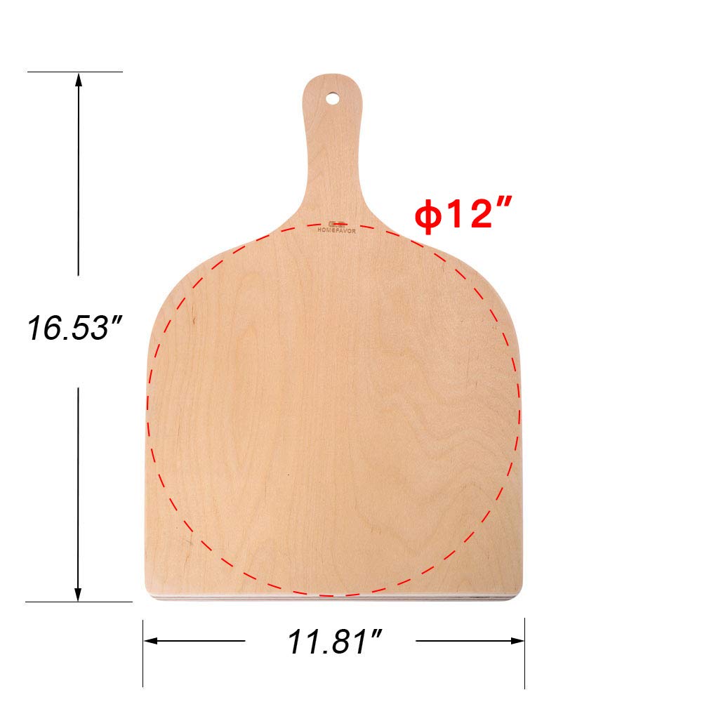2-Piece Wood Pizza Peel, Large Pizza Paddle Set for Pizza stone,Oven or Grill, Pizza Spatula for Transferring Breads & Pizzas into and out of a Hot Oven Swiftly