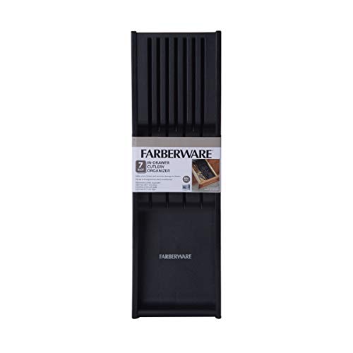 Farberware 5229614 7 Slot In Drawer Knife Organizer, 18-Inch, Black