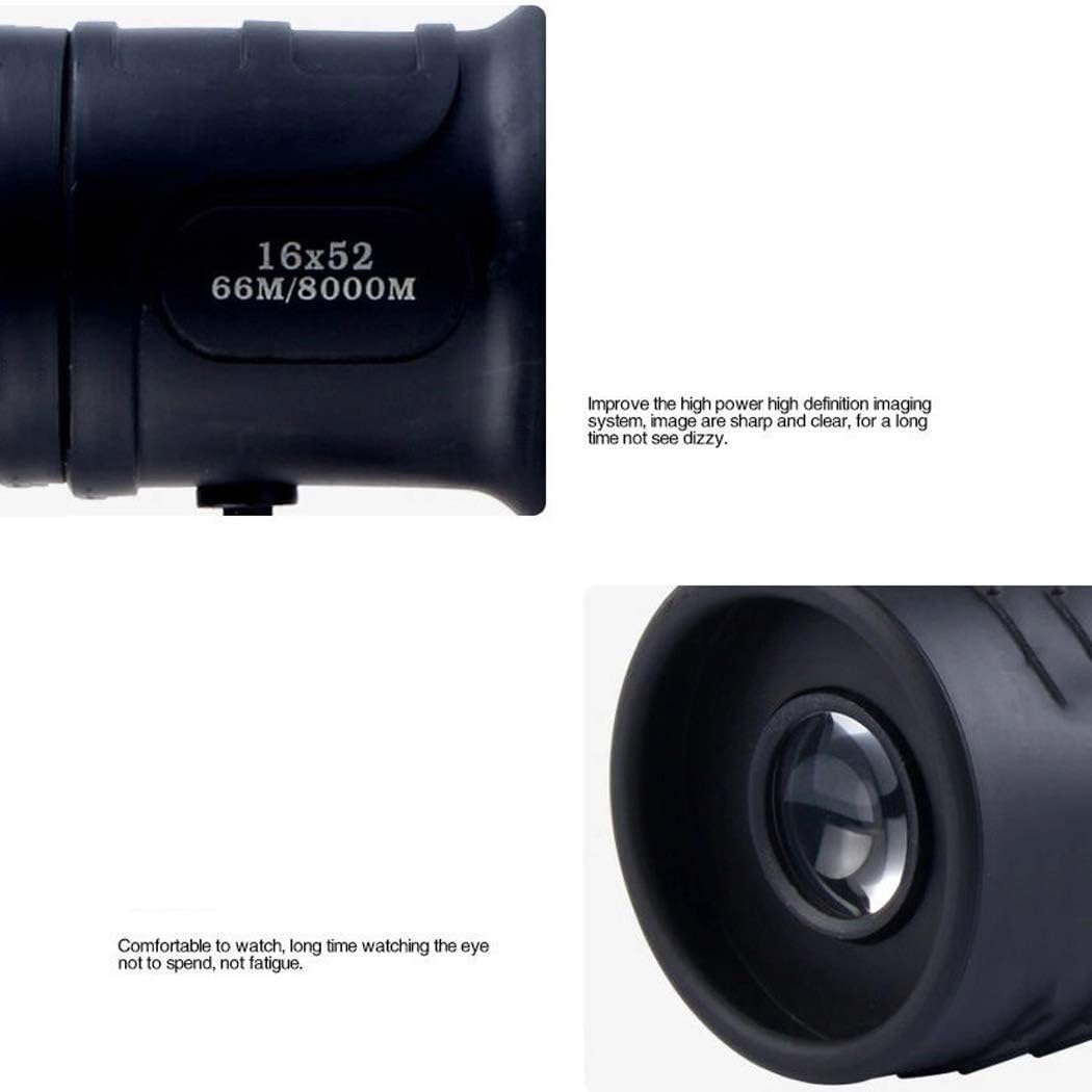 16x52 High Power HD Zoom Monoculars-BAK4 Prism FMC Optical Lens,with Smartphone Holder & Tripod, 16x Magnification Zoom Lens Telescope