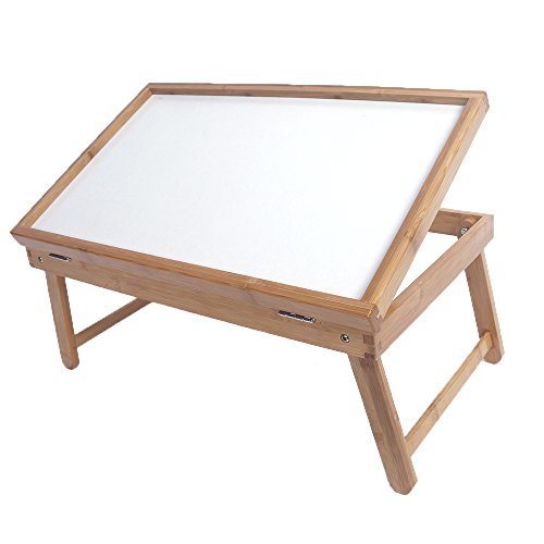 DESIGNSCAPE3D Premium Dining Table Tray Table Top Adjustable Wood Color & White Plank