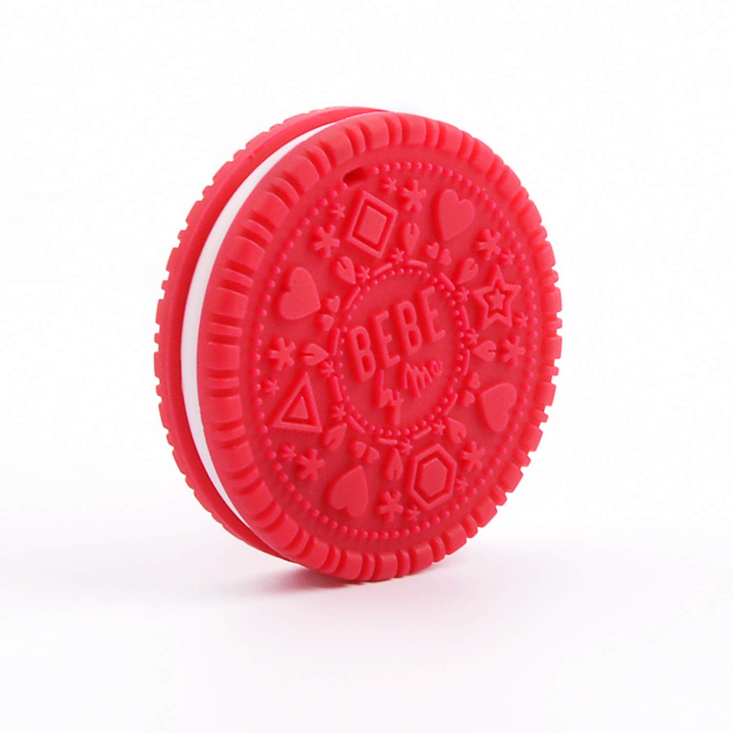 Bebe Silicone Baby Teether Toys & Gum Massagers, 1 Hard & 1 Soft Cookies & Raspberry