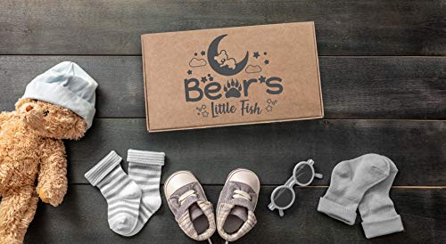 Bear's Little Fish 3-Pack of Moses Basket Sheets |100% Hypoallergenic Jersey Cotton |Gender Neutral Grey and White for Baby boy or Girl |Fitted Crib Sheets for Oval, Hourglass and Rectangular Mattress