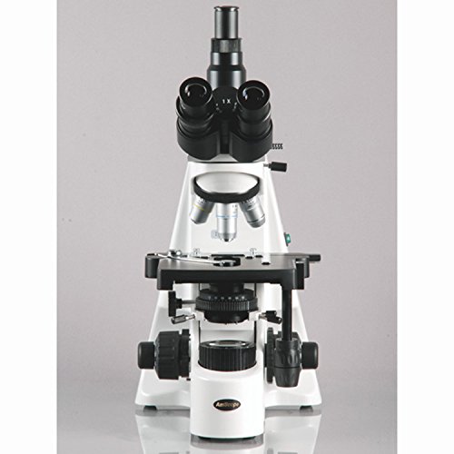 AmScope T690B-PL Trinocular Compound Microscope, 40X-2000X Magnification, WH10x and WH20x Super-Widefield Eyepieces, Infinity Plan Achromatic Objectives, Brightfield, Kohler Condenser, Double-Layer Mechanical Stage