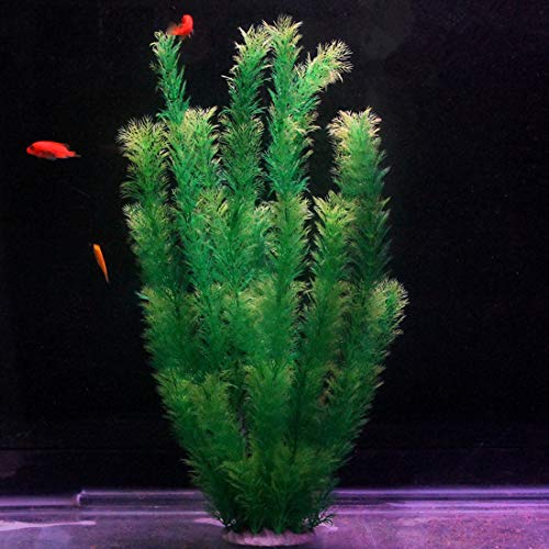 Hamiledyi Aquarium Plants Plastic Decor Fish Tank Green Decorations Plants Ornament Safe for All Fish,Extra Large 23-inch Tall, 2 Pack