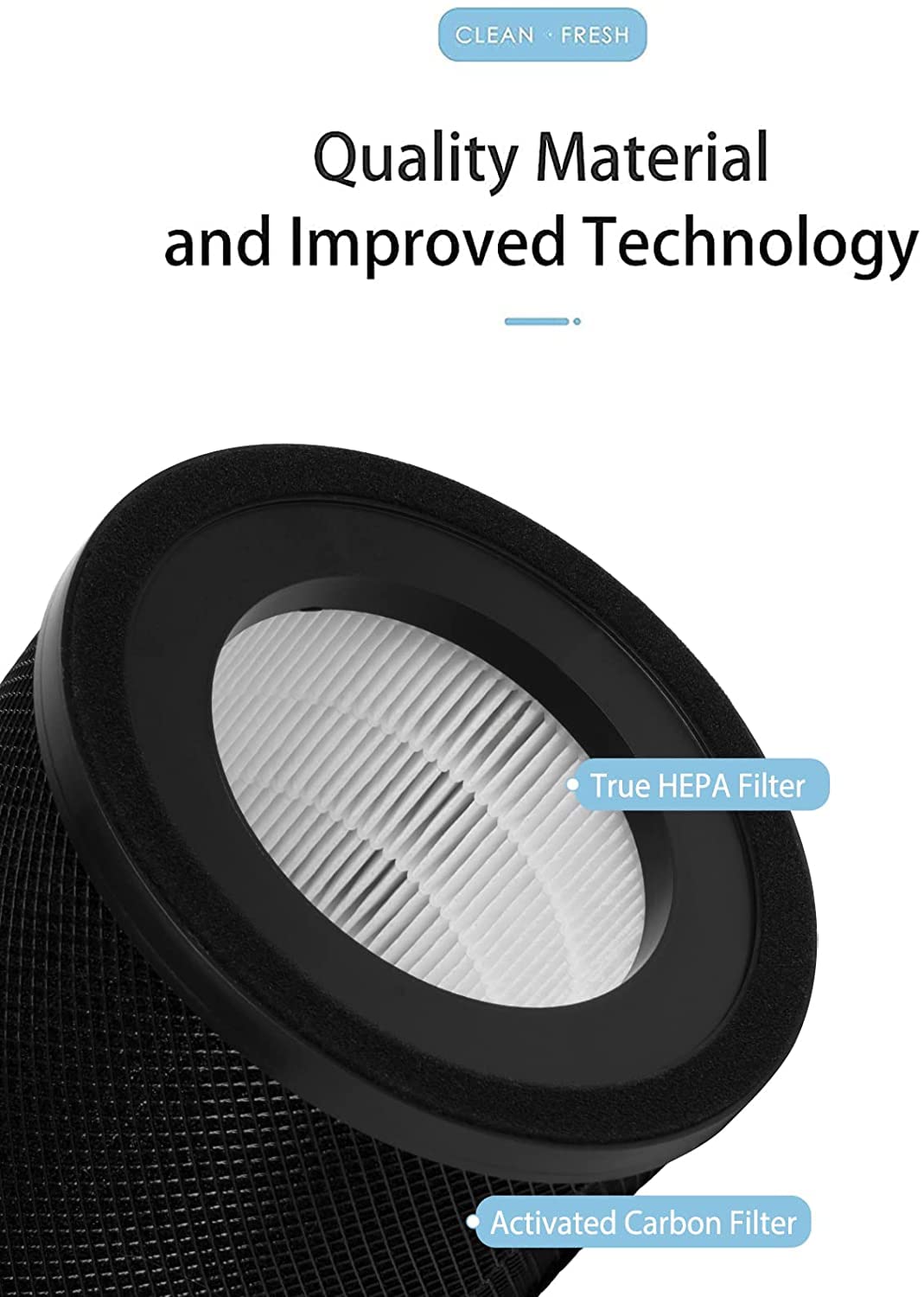 2-Pack TT-AP001 Filter Replacement for TT-AP001, VAVA VA-EE014 Air Purifiers, H13 True HEPA Filter, Replace TT-AP001SPF