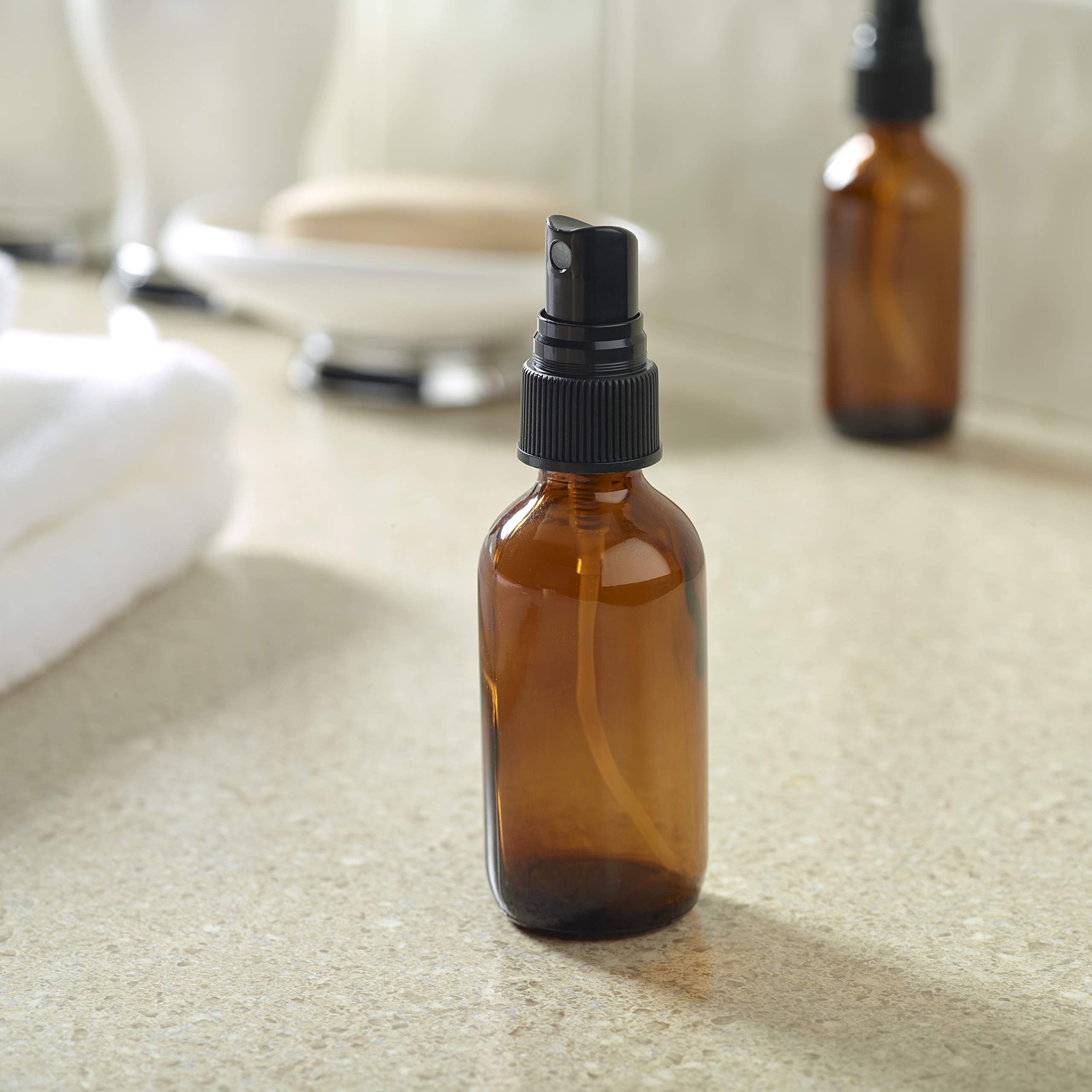 1790 2oz Glass Spray Bottles for Essential Oils, Small Empty Spray Bottle, Fine Mist Spray - Set of 80 Clear Bottles with White Mister Tops