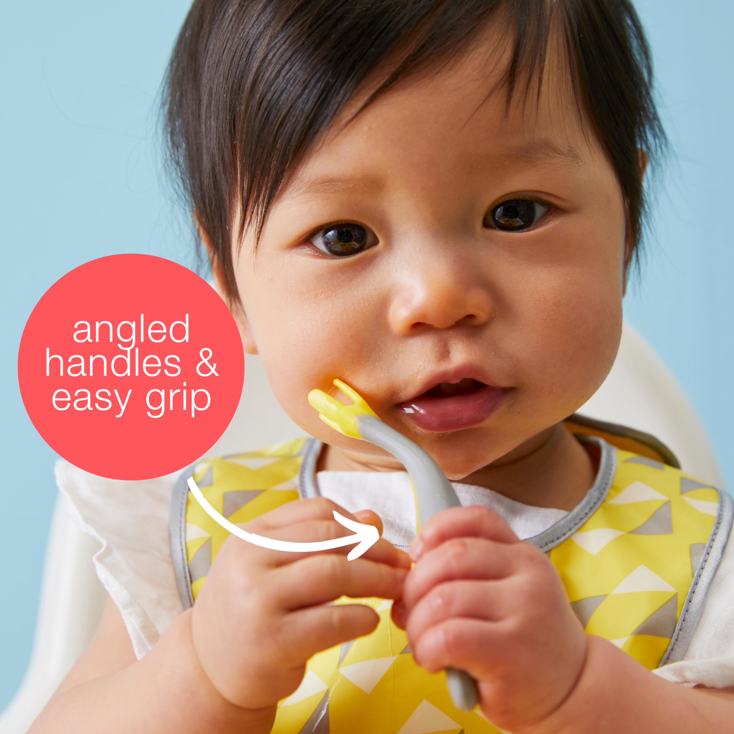 b.box Toddler Cutlery Set: Patented FLORK™ Designed Fork, Spoon & Travel Case, Easy Grip Handles, Dishwasher Safe, BPA Free. (Ocean Breeze)