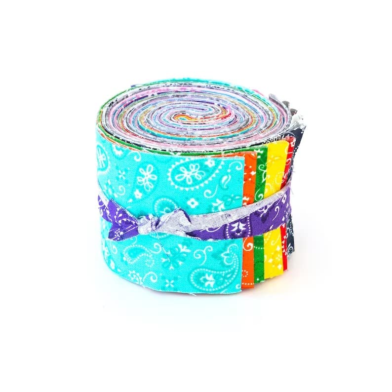 17 Pieces Fabric Cute, Beautiful 2.5 inch Strips Western Paisley Jelly Roll, Cute 100% Cotton Fabric Quilting Strips 2.5"