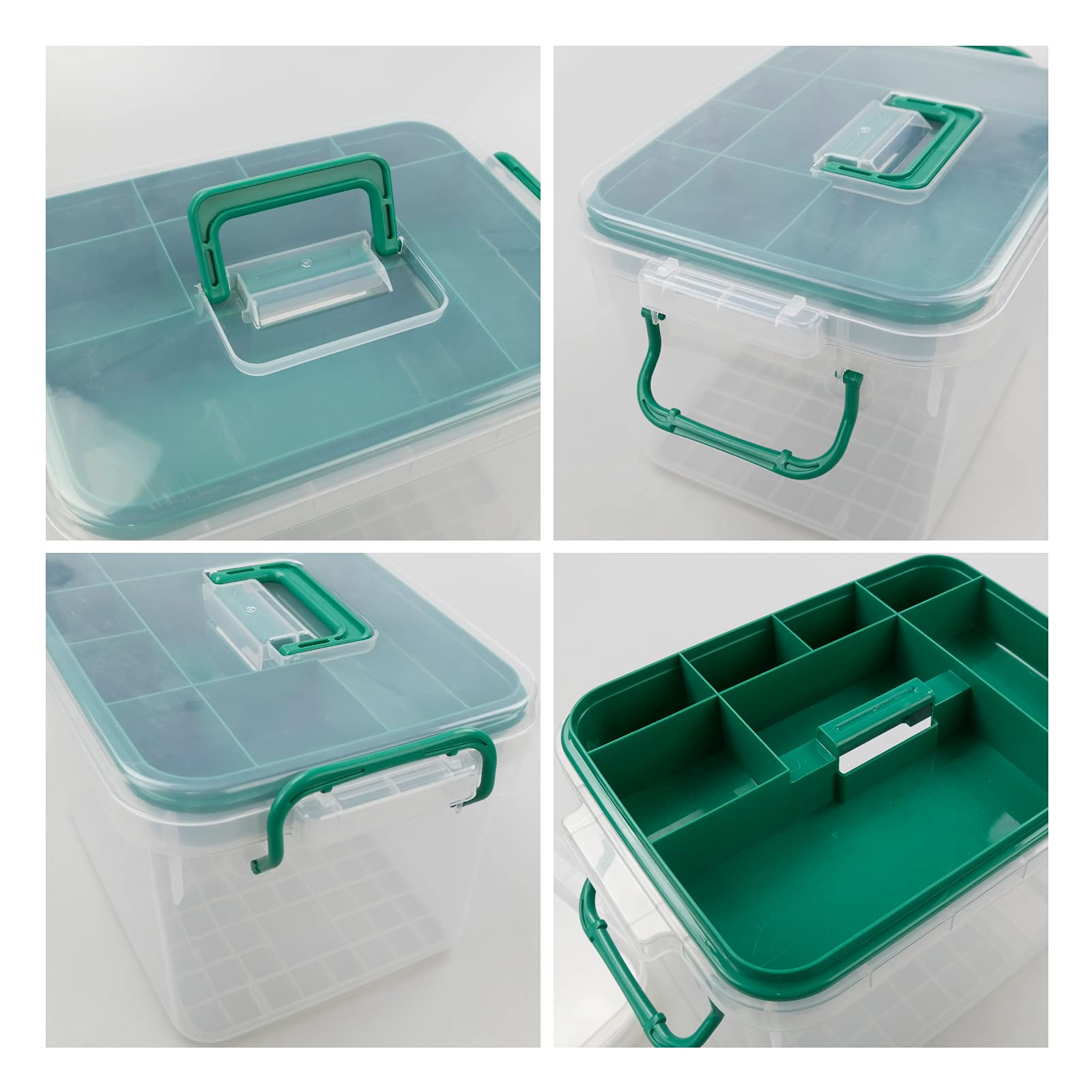 Gloreen Clear Plastic First Aid Kit Box, Household Medicine Storage Box, 1 Pack