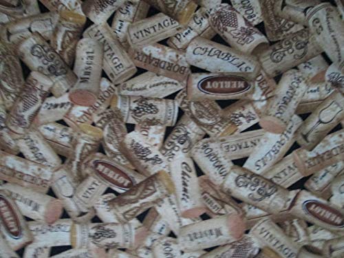 Quality Fabric 100% Cotton Fat Quarter (18'' x 22'') Corks Wine Corks Stamped Names Tan Brown