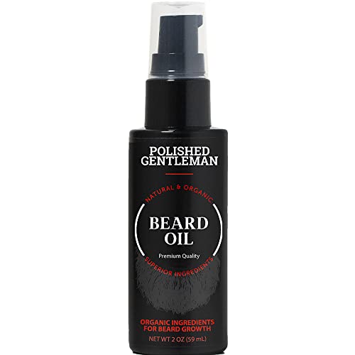 Beard Growth Oil for Men with Cedarwood and Tea Tree Oil - Easy Beard Dispenser and Pump for Mens Beard Care - Sulfate Free Beard Softener - Thickening Beard Exfoliator for Men (2oz)