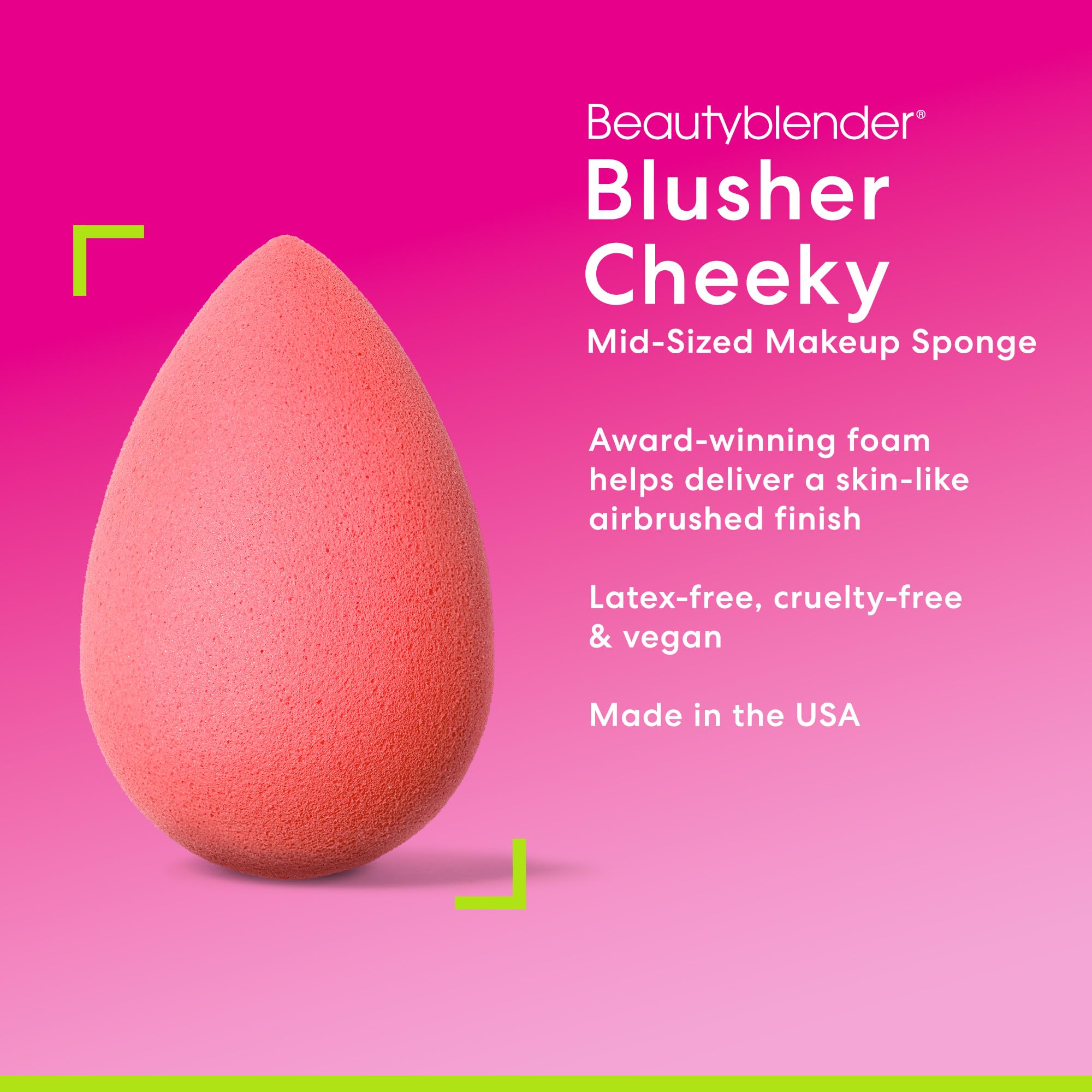 Beautyblender® | Beautyblusher Mid-Sized Beauty Blender Makeup Sponge for Cream & Powder Blush, Super-Soft Foam, Made in USA, Reusable, Washable, Streak Free Application, Vegan, Cruelty Free