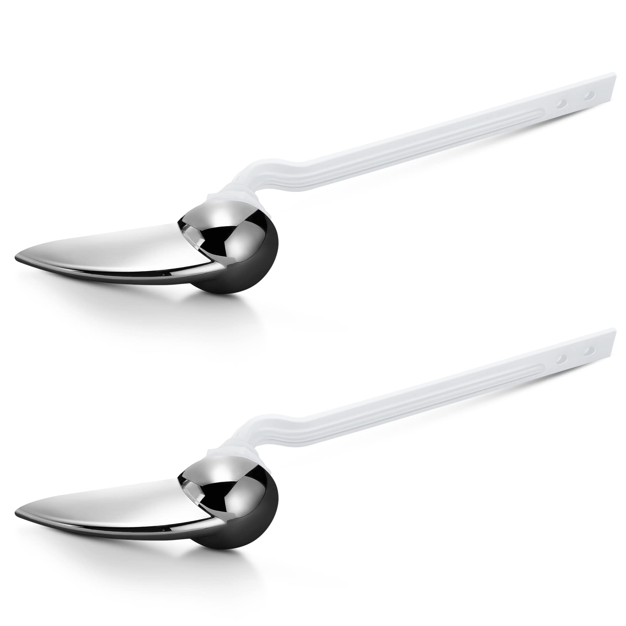 2 Pack Universal Toilet Flush Handle Replacement Kit, Compatible with American Standard Toilet Handle Parts Left Hand Trip Lever 738995-0020A Champion4, White Toilet Bowl Flusher Handles Repair Kit