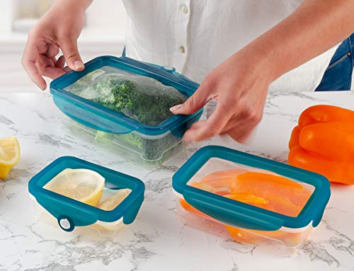 Handy Gourmet Flexi-Top Reusable Containers, BPA Free - Rectangle, Set of 3