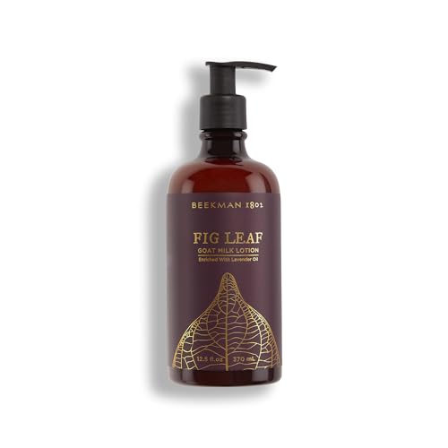 Beekman 1802 Goat Milk Body Lotion, Fig Leaf - Scented - 12.5 oz - Hydrating & Deeply Moisturizing - With Shea Butter & Jojoba Seed Oil - Good for Sensitive Skin - Cruelty Free