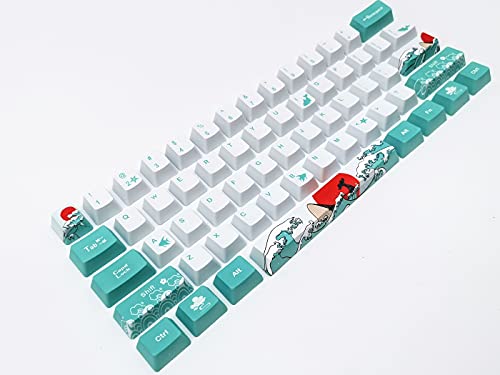 Custom keycaps 60 Percent Doubleshot PBT Keycaps Set OEM Profile for Cherry MX Switches Gaming Mechanical Keyboard,gk61,rk61,Ducky one 2 Mini keycaps (not Include Keyboard)