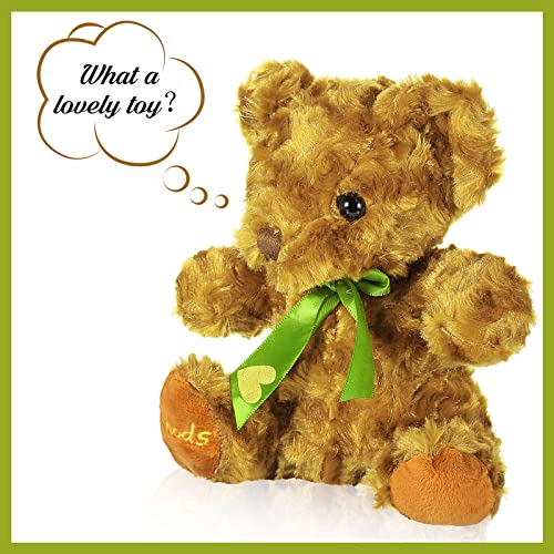 3 Pieces Stuffed Plush Bear Soft Stuffed Bear with Bow Tie Cute 2022 Graduation Stuffed Plush Animal Dolls, 8 Inch Stuffed Bear Plush Toy (Dark Yellow, Simple Style)