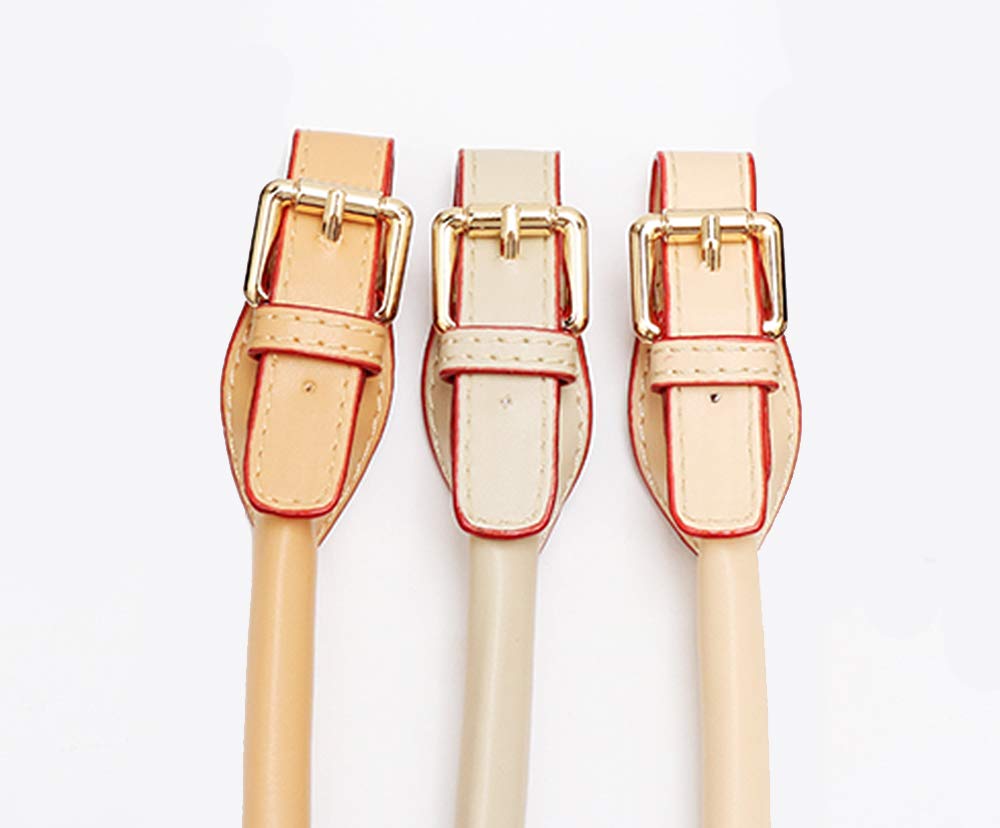2pcs Synthetic Leather Genuine Replacement Interchangeable Shoulder Strap for Handbags Purse Bags - Beige - 17 Inch