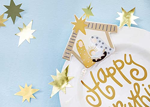 HAPPY EVERYTHING! White Stripe Big Round Platter