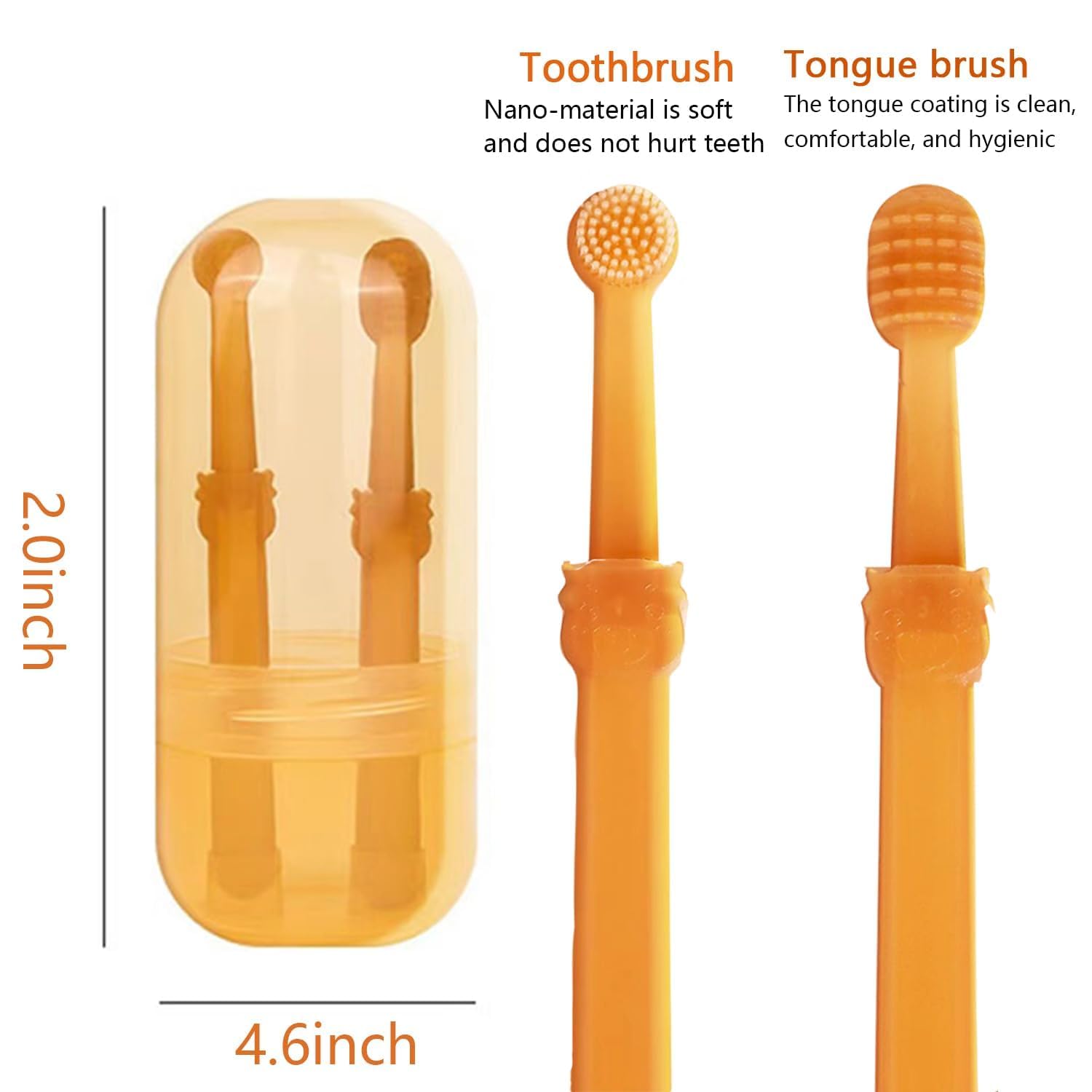 2Pcs Small Dog & Cat Toothbrush Kit with Storage Box, Soft Silicone Cat Dog Tooth Brushing Kit, Tongue Cleaner for Pet Tooth Brushing | Easy to Handle | Deep Clean for Toothbrush for Dogs Small Breed