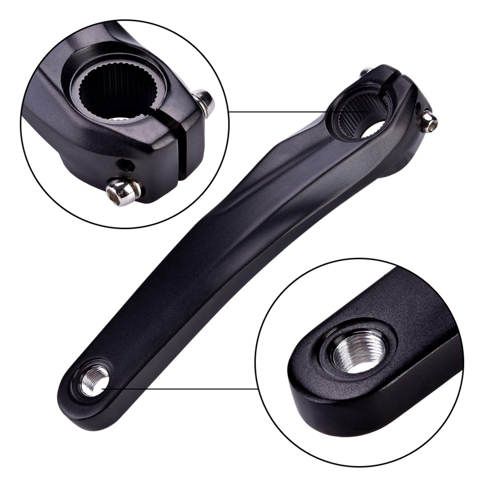170mm Bike Crank Arm, Aluminum Alloy Left Crank Arm for MTB BMX Road, Compatible for 590 610 SLX Crankset(Black)